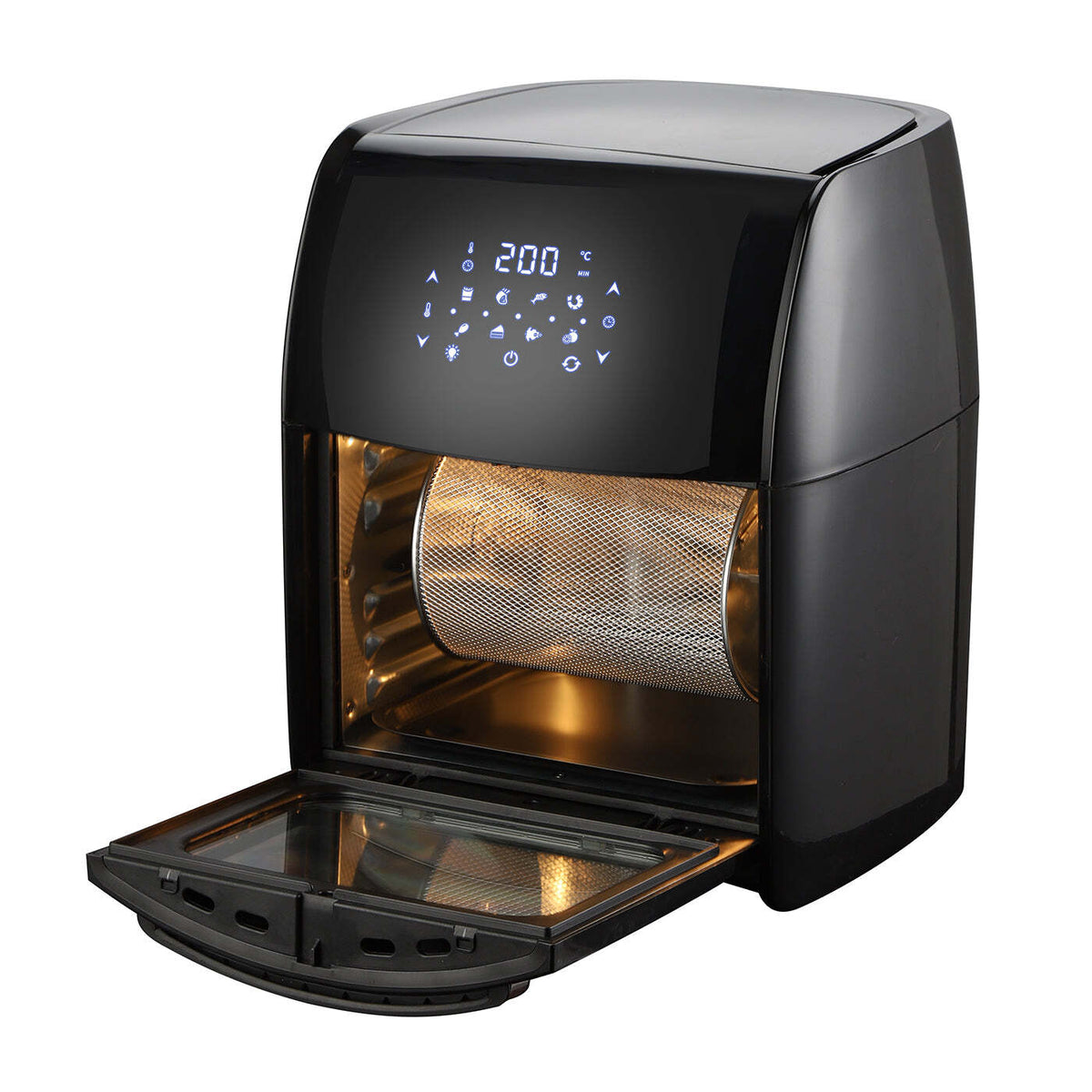 14L Digital Turbo Air Fryer Cooker w/ Rolling Cage/Rotisserie – NNE Living