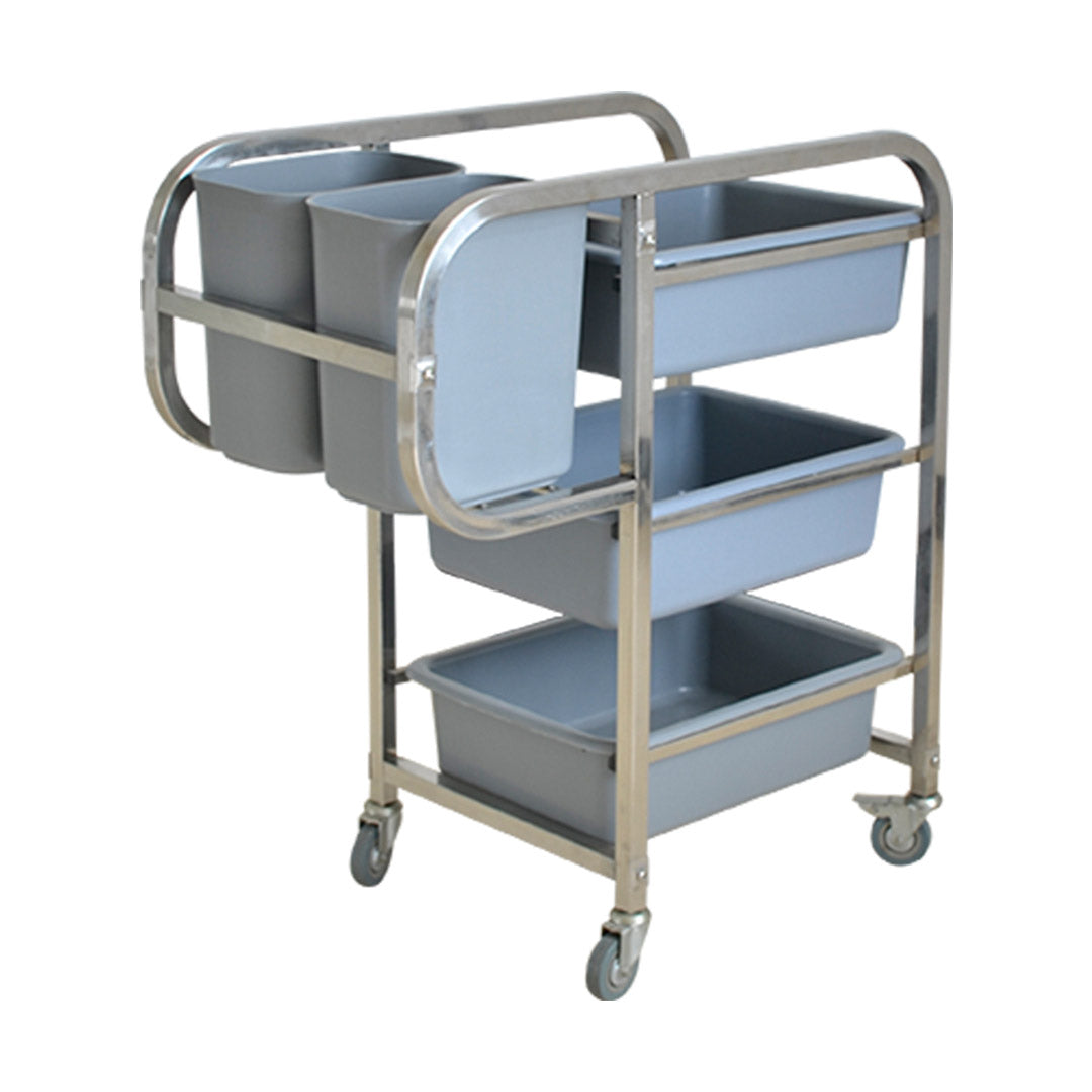 NNEAGS 2X 3 Tier Food Trolley Food Waste Cart Five Buckets Kitchen Foo ...