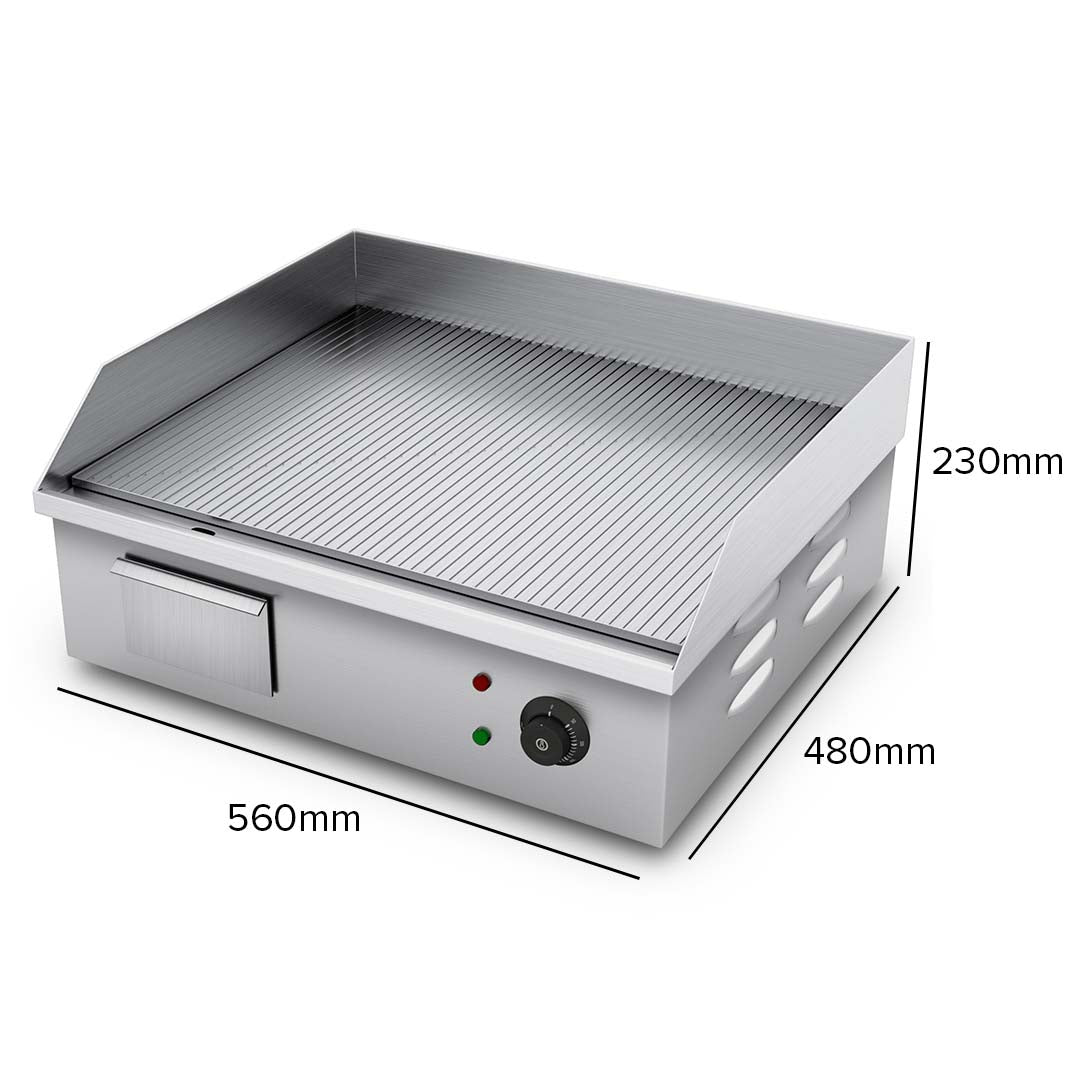 NNEAGS 2200W Stainless Steel Ribbed Griddle Grill BBQ Hot Plate 56*48 ...