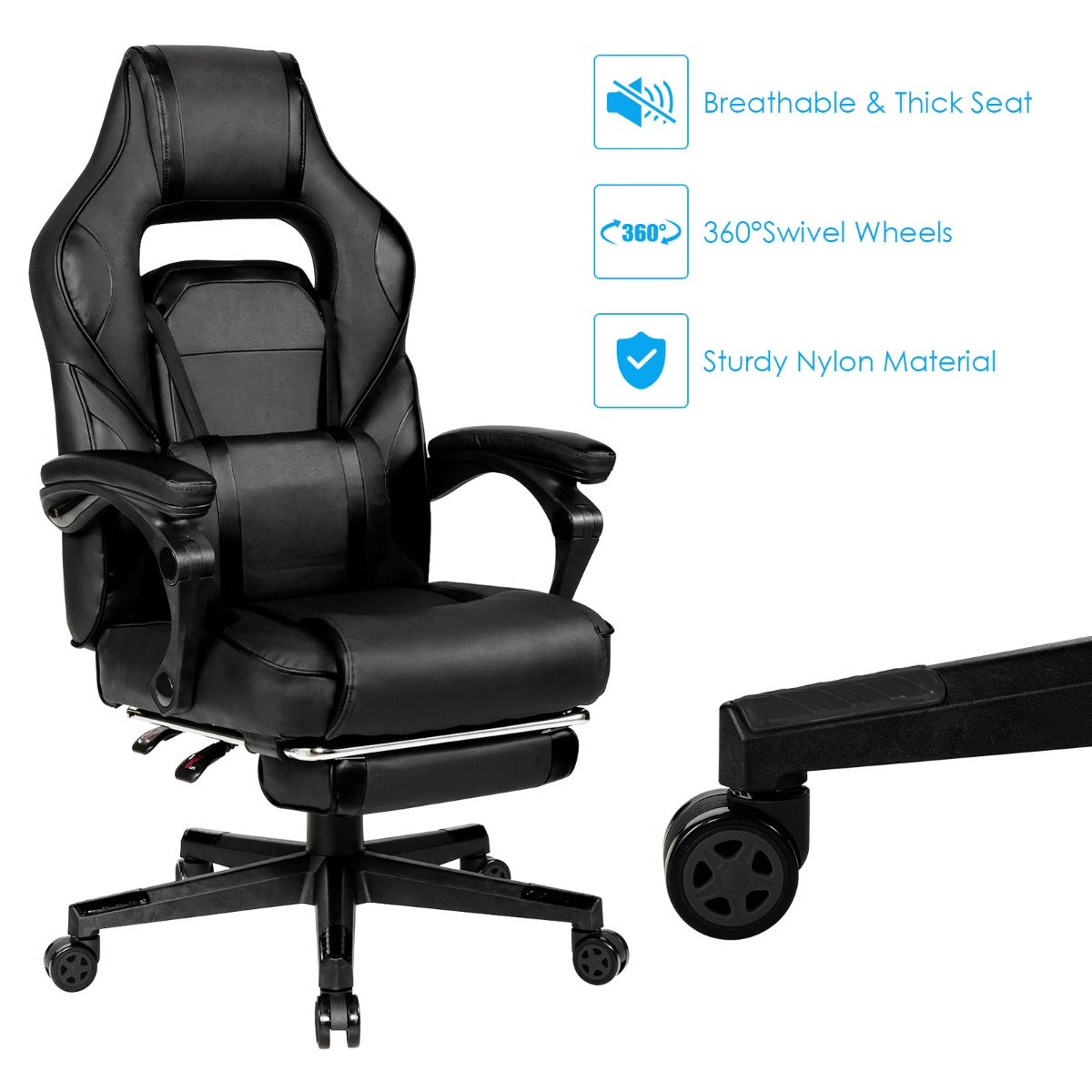 NNECW Ergonomic Racing Computer Chair with Adjustable Backrest for Off ...