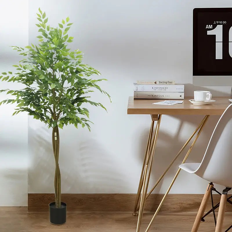 NNETM Nearly Natural 160.02cm Artificial Ficus Palm Tree in Pot – NNE ...