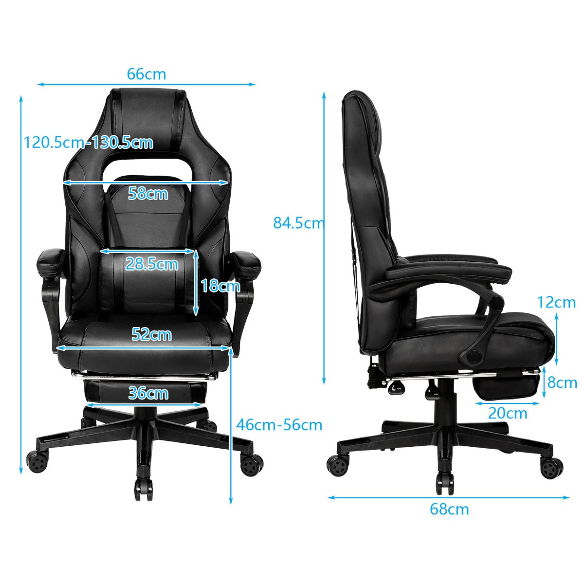 NNECW Ergonomic Racing Computer Chair with Adjustable Backrest for Off ...