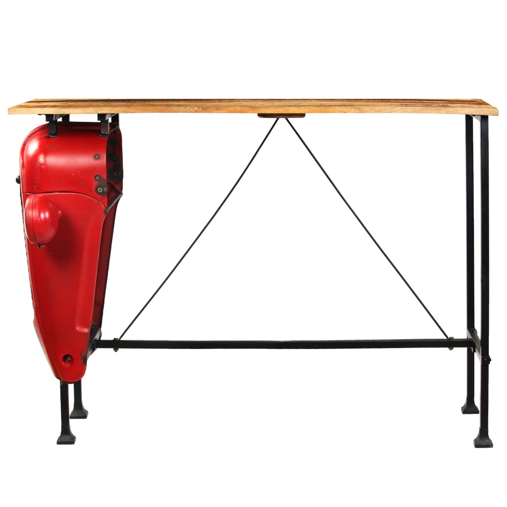 NNEVL Tractor Bar Table Solid Mango Wood Red 60x150x107 cm – NNE Living