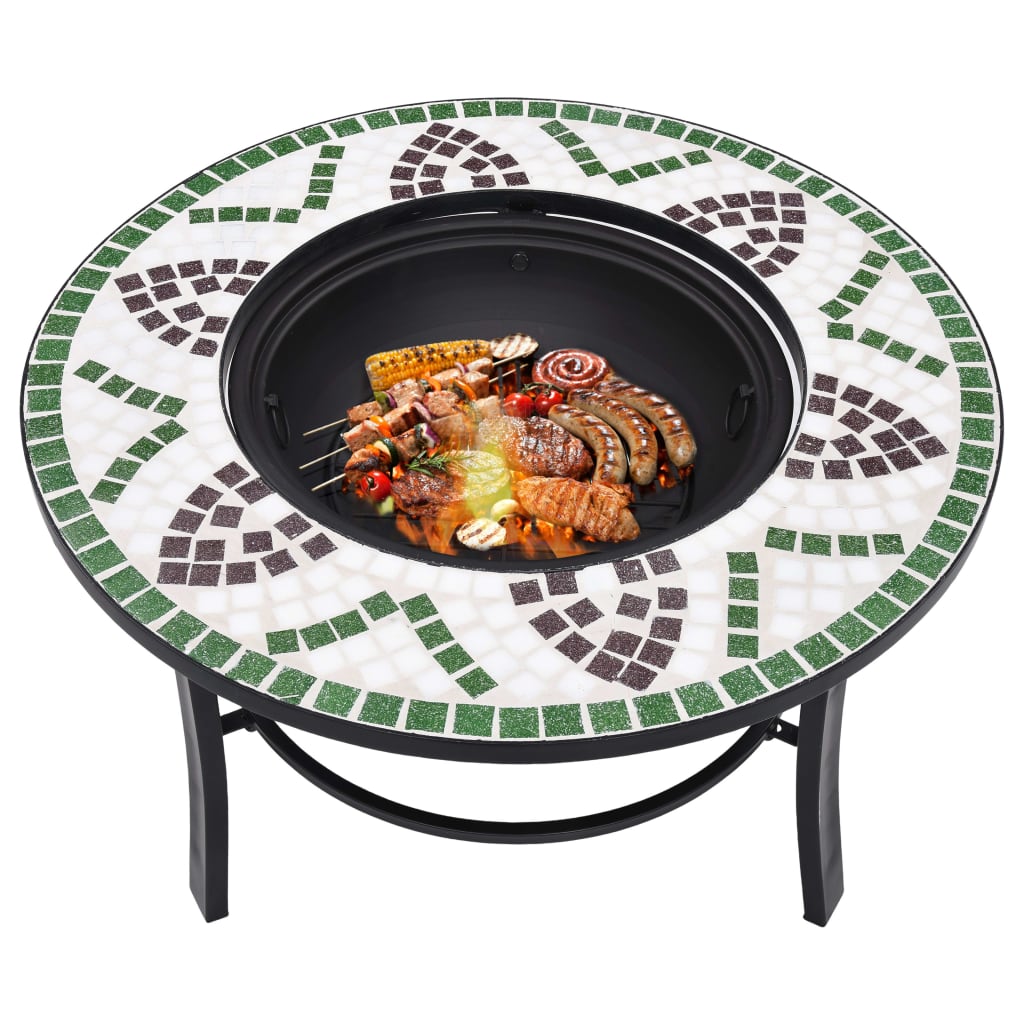 NNEVL Mosaic Fire Pit Green 68cm Ceramic – NNE Living