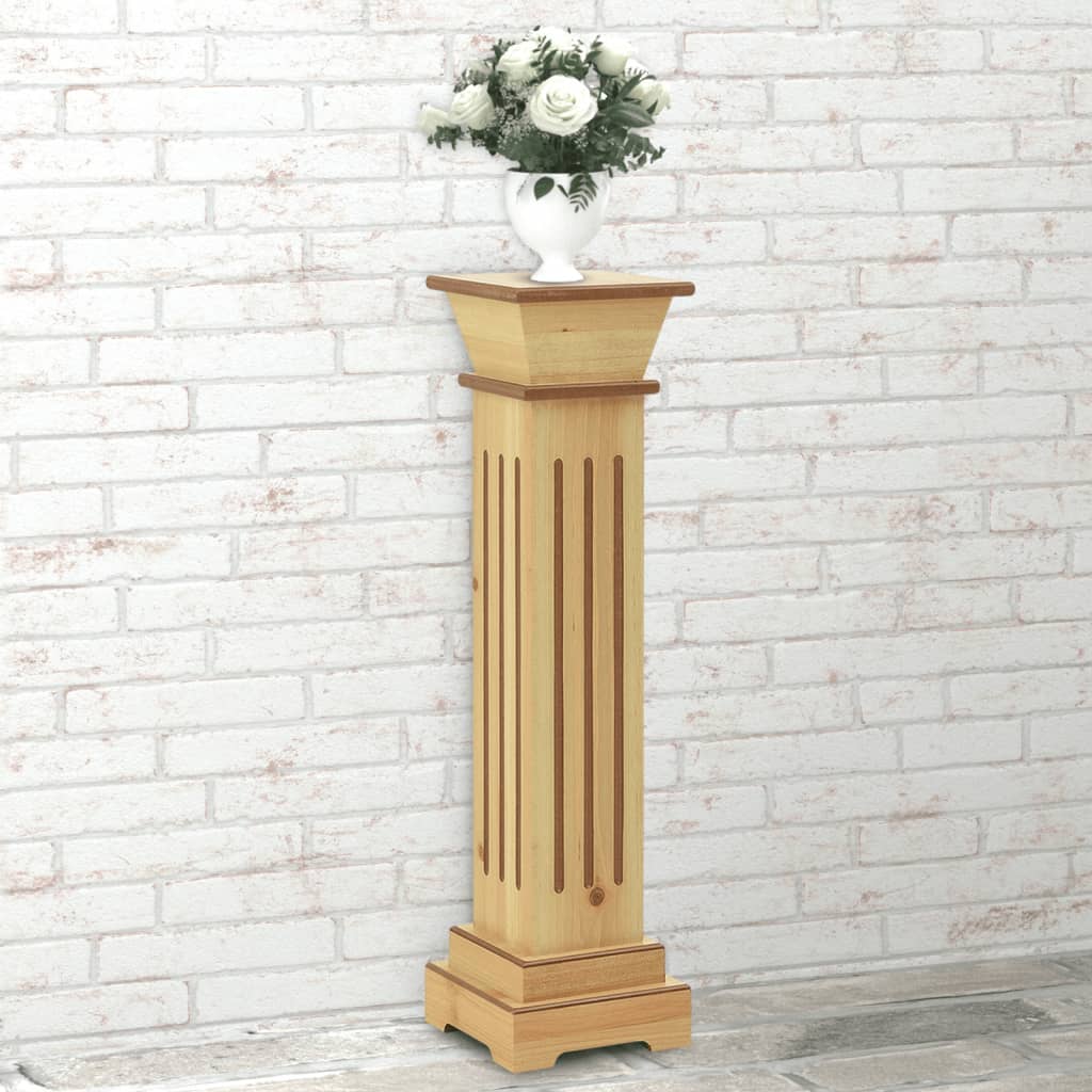 NNEVL Classic Square Pillar Plant Stand Light Wood 17x17x66 cm MDF ...