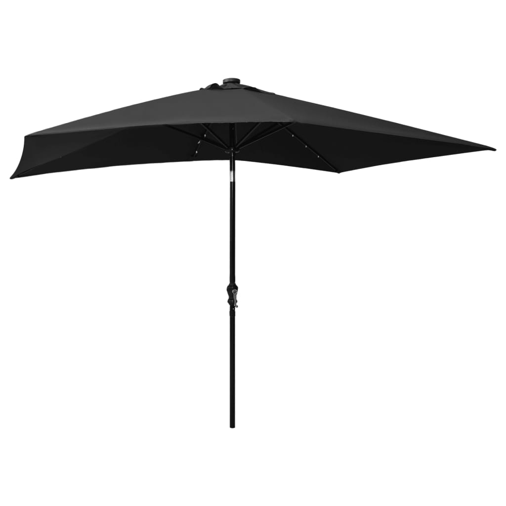 NNEVL Parasol with LEDs and Steel Pole Black 2x3 m – NNE Living