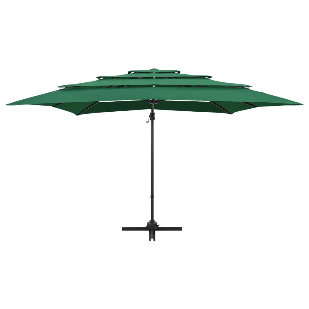 NNEVL 4-Tier Parasol with Aluminium Pole Green 250x250 cm – NNE Living