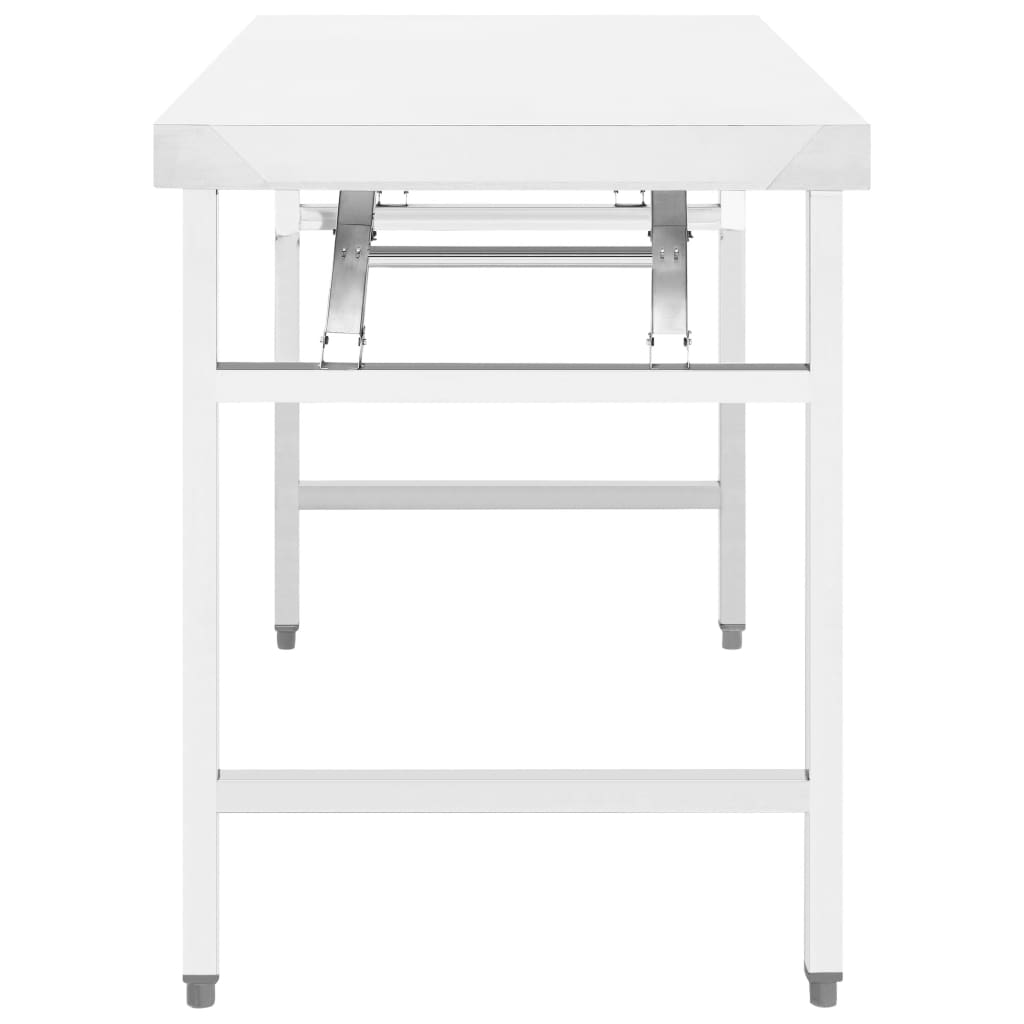 NNEVL Kitchen Folding Work Table 120x60x80 cm Stainless Steel – NNE Living