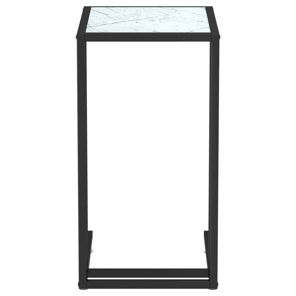 NNEVL Computer Side Table White Marble 50x35x65 cm Tempered Glass – NNE ...