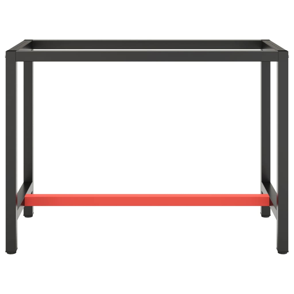 NNEVL Work Bench Frame Matte Black and Matte Red 110x50x79 cm Metal ...