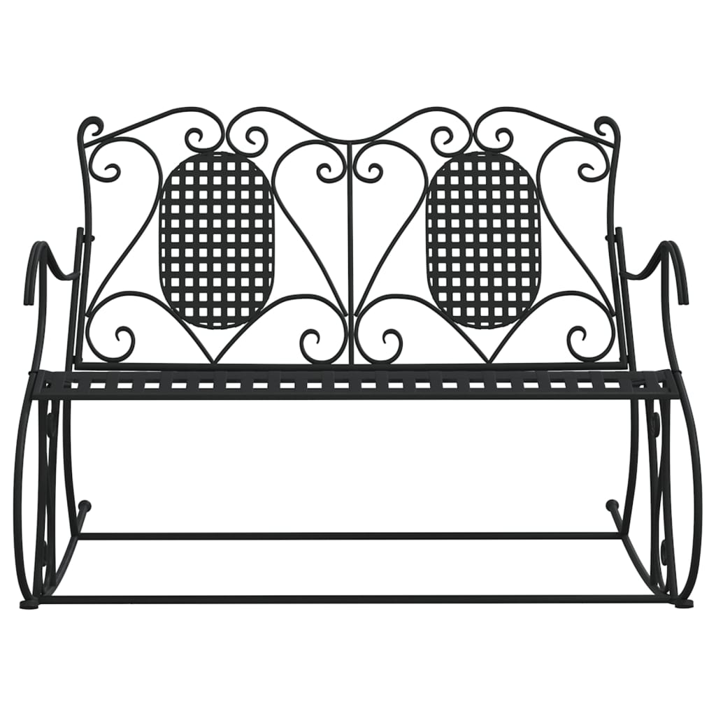 NNEVL 2-Seater Rocking Bench 113 cm Black Steel – NNE Living