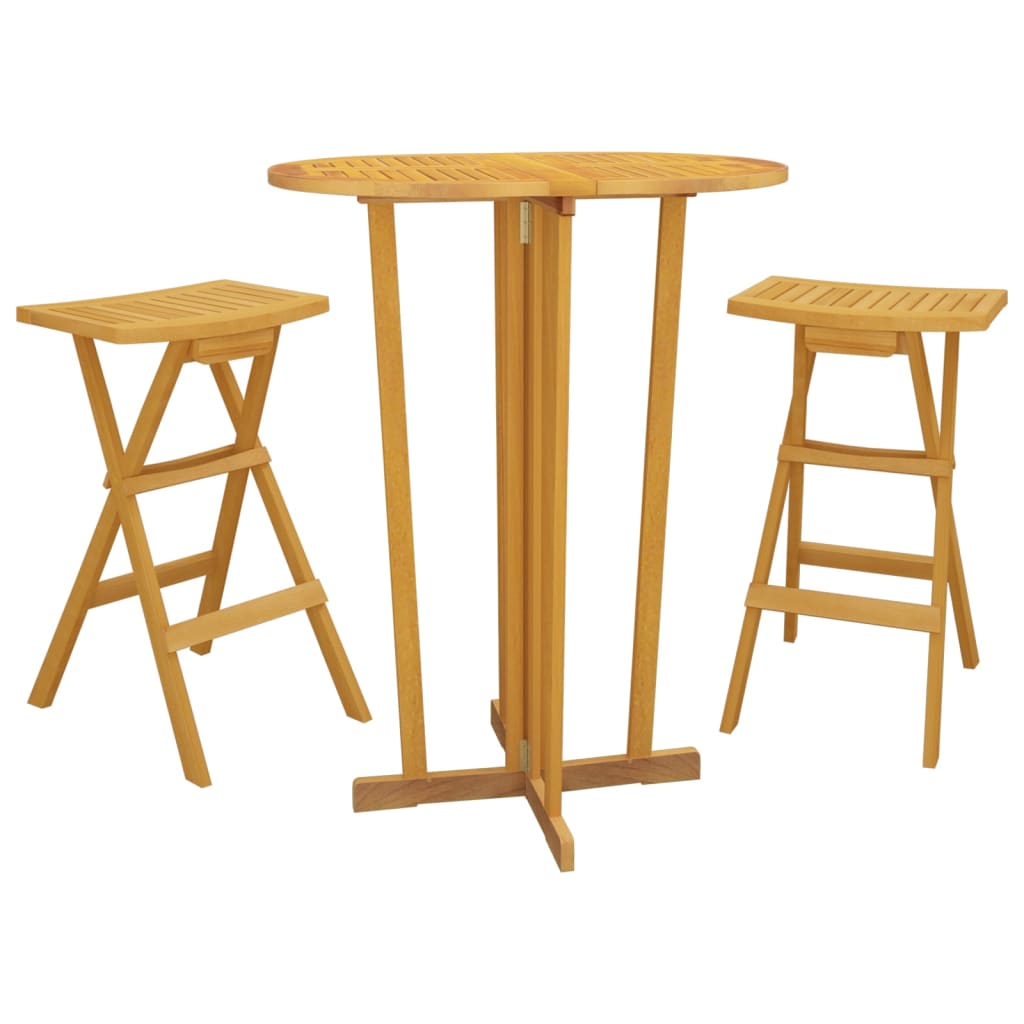 NNEVL 3 Piece Folding Bar Set Solid Wood Teak – NNE Living