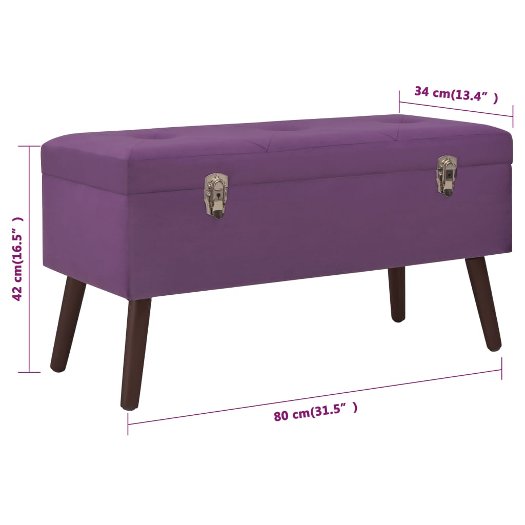 NNEVL Bench with Storage Compartment Purple 80 cm Velvet – NNE Living