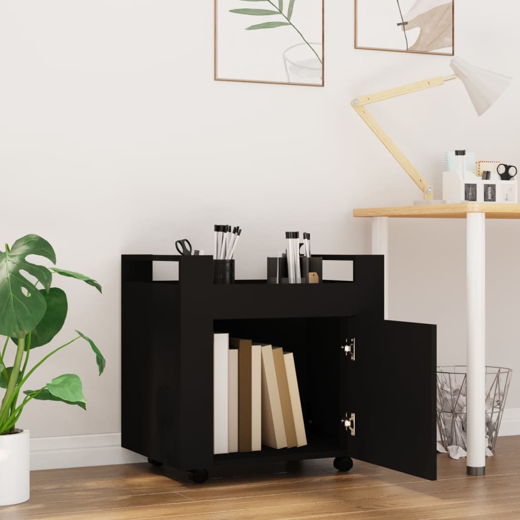 NNEVL Desk Trolley Black 60x45x60 cm Engineered Wood – NNE Living