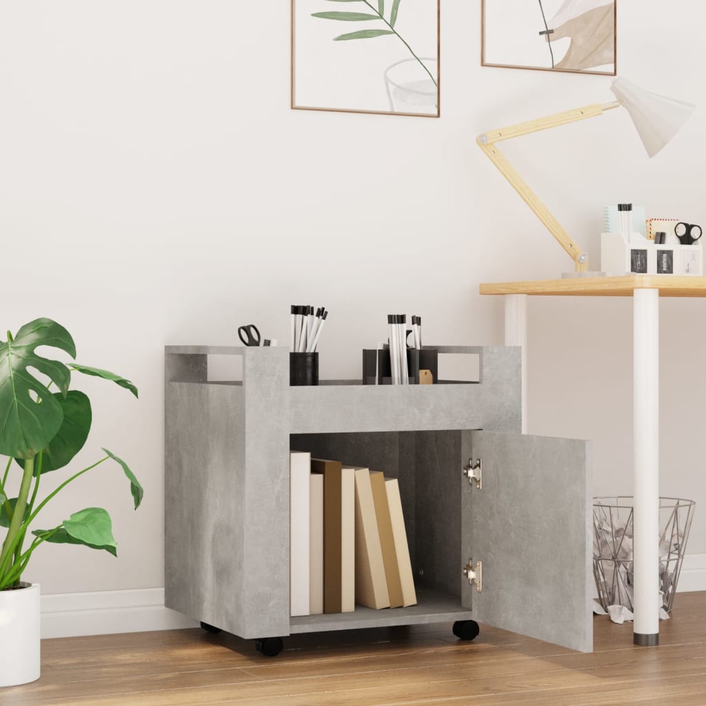 NNEVL Desk Trolley Concrete Grey 60x45x60 cm Engineered Wood – NNE Living
