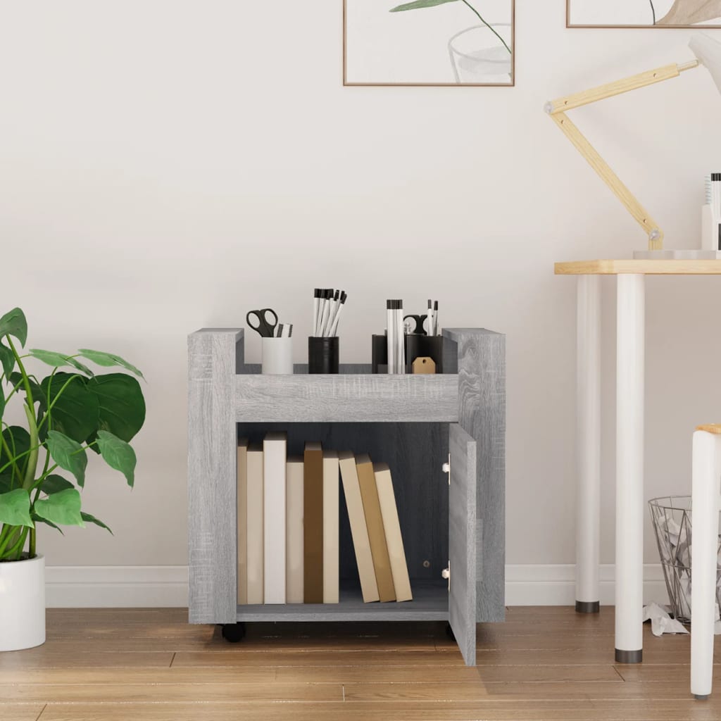 NNEVL Desk Trolley Grey Sonoma 60x45x60 cm Engineered Wood – NNE Living