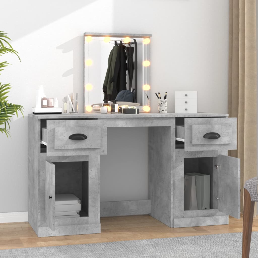 NNEVL Dressing Table with LED Concrete Grey 130x50x132.5 cm – NNE Living