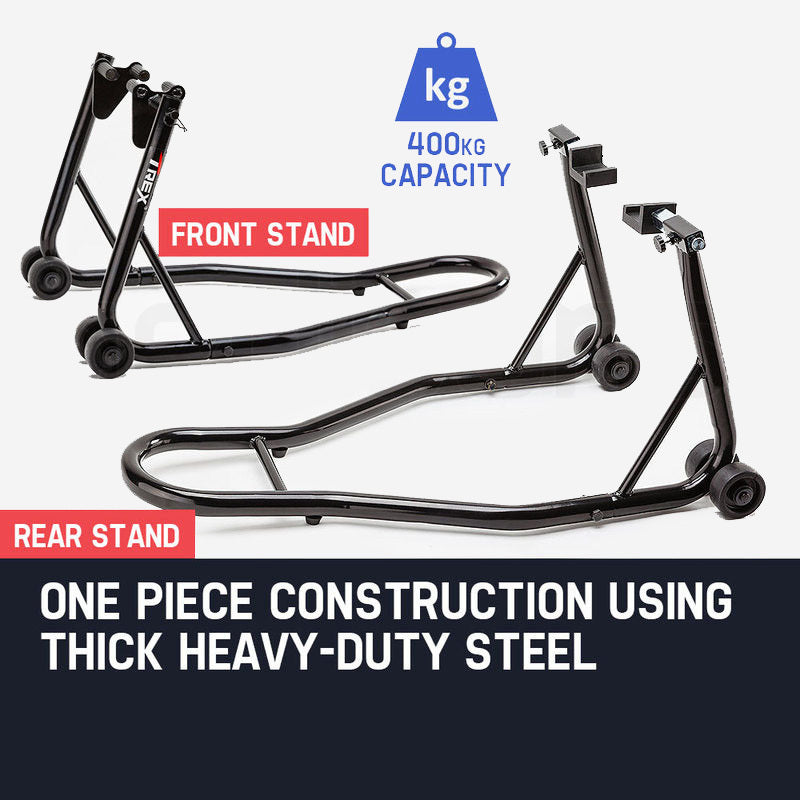 NNEMB Motorcycle Stands Front & Rear Heavy-Duty Motorbike Lift Paddock ...