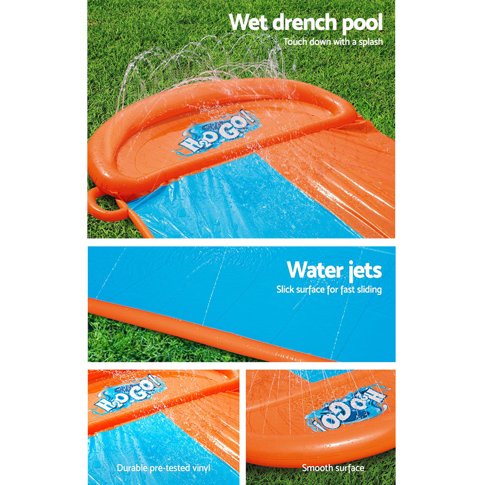 NNEDSZ Inflatable Water Slip Slide Double Kids Splash Toy Outdoor Play ...