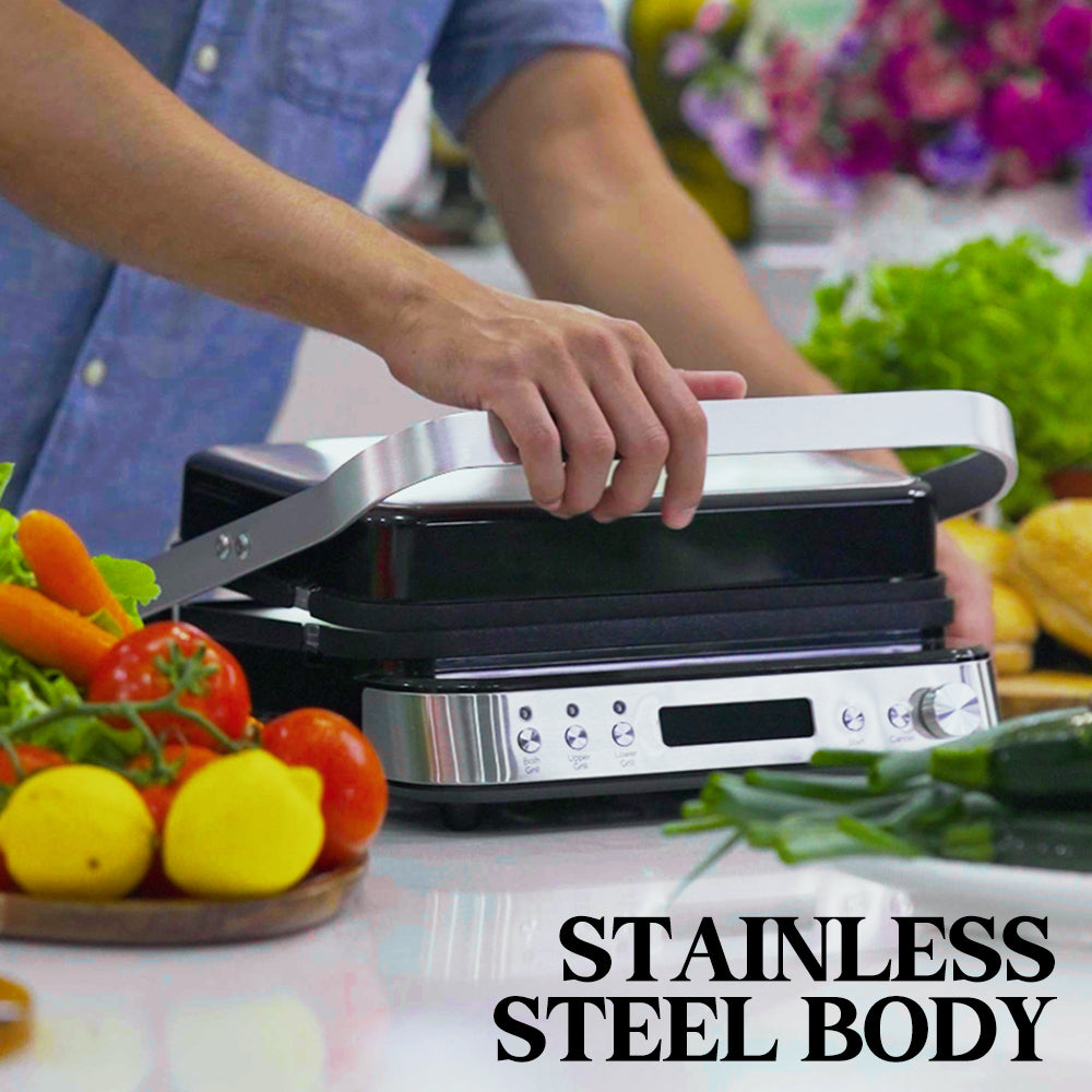 NNEMB 4-in-1 Smart Multi Contact Grill and Sandwich Panini Press-with ...