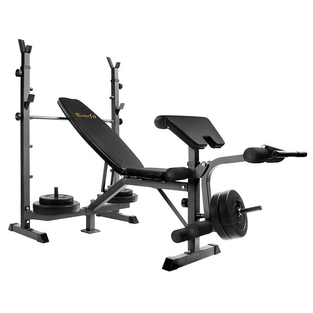 NNEDSZ Multi-Station Weight Bench Press Fitness 48KG Barbell Set Bench ...