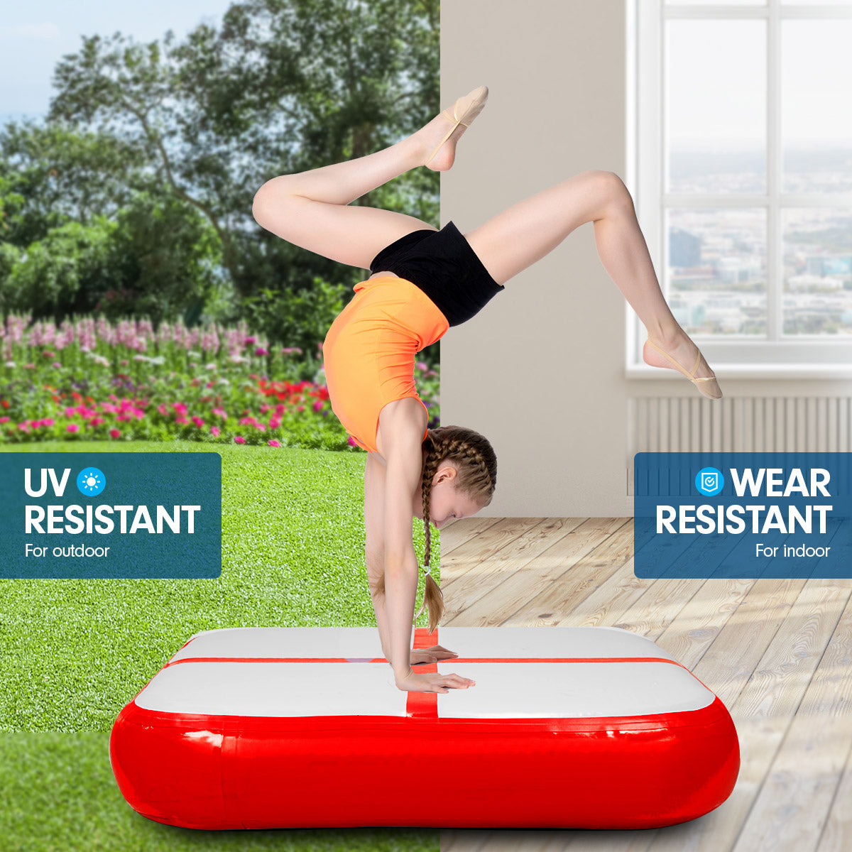 NNEDPE 1m Air Track Block Tumbling Mat Gymnastics Exercise - Red – NNE ...