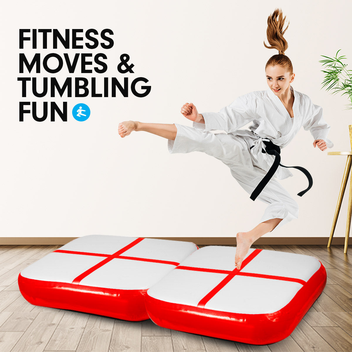 NNEDPE 1m Air Track Block Tumbling Mat Gymnastics Exercise - Red – NNE ...