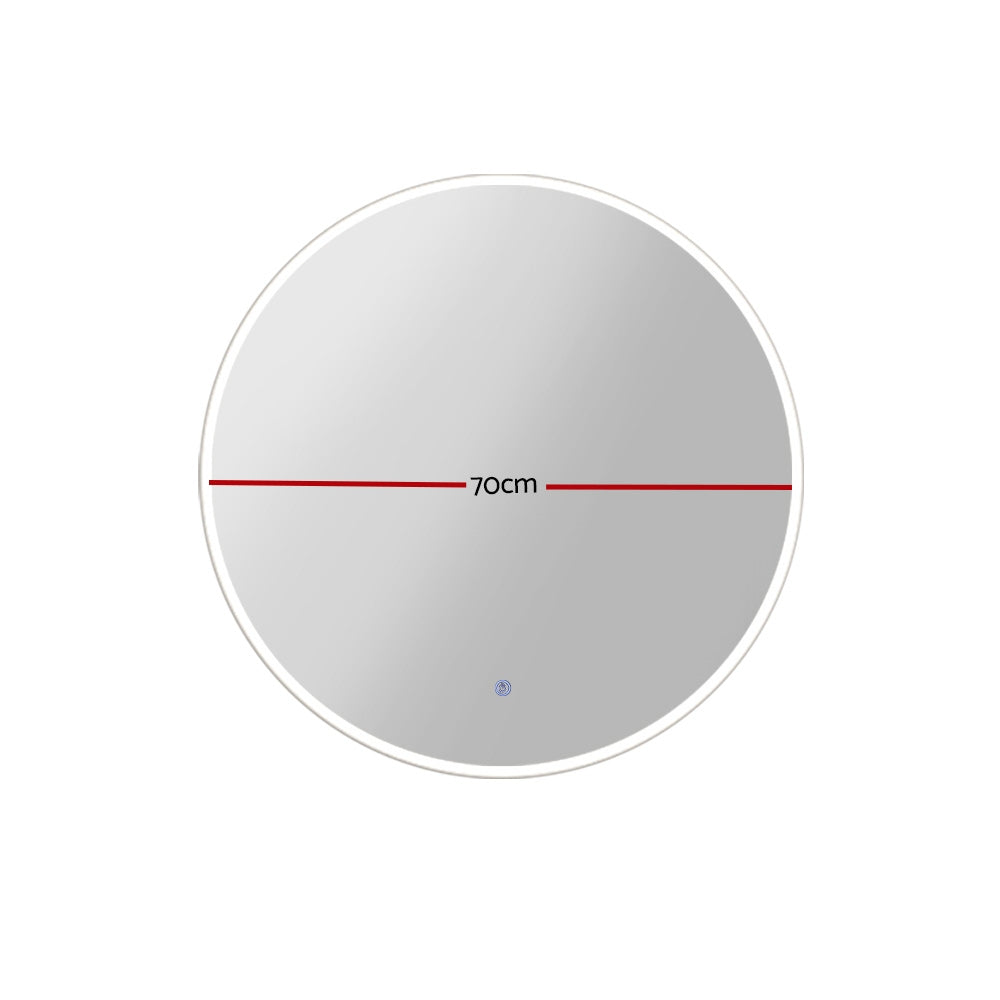 NNEDSZ 70CM LED Wall Mirror With Light Bathroom Decor Round Mirrors Vi ...