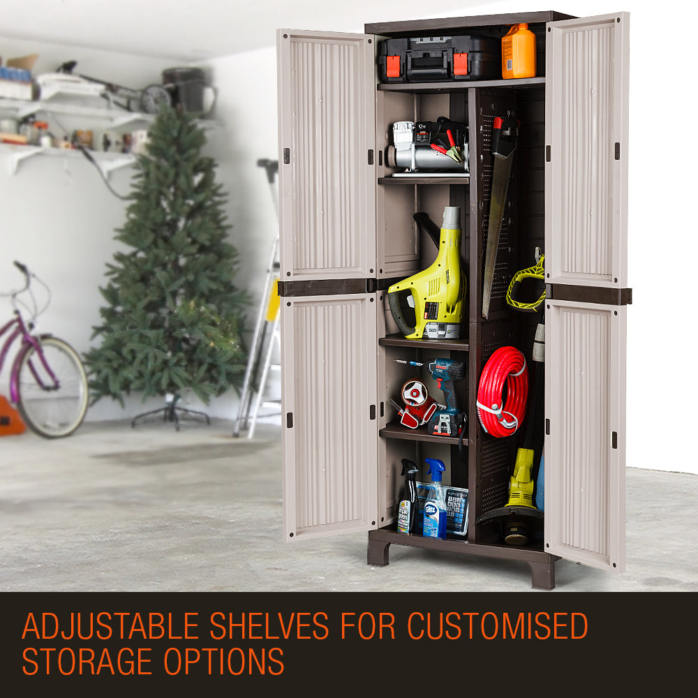 NNEMB Lockable Outdoor Storage Cabinet-Cupboard Garage Carport Shed ...