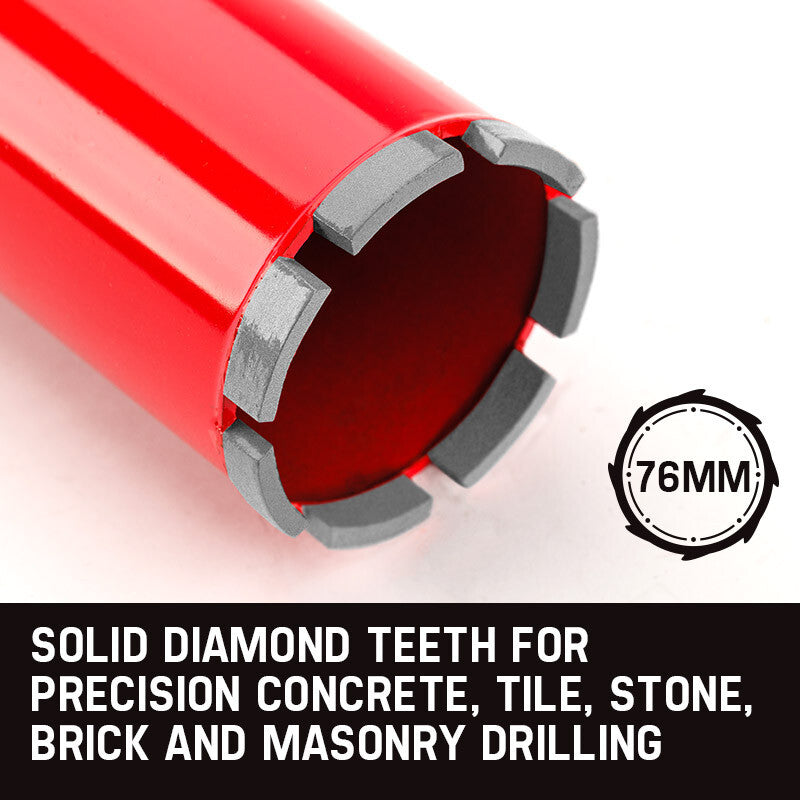 NNEMB Diamond Core Drill Bit 76mm Concrete Wet Dry Tile Stone Brick Ma ...