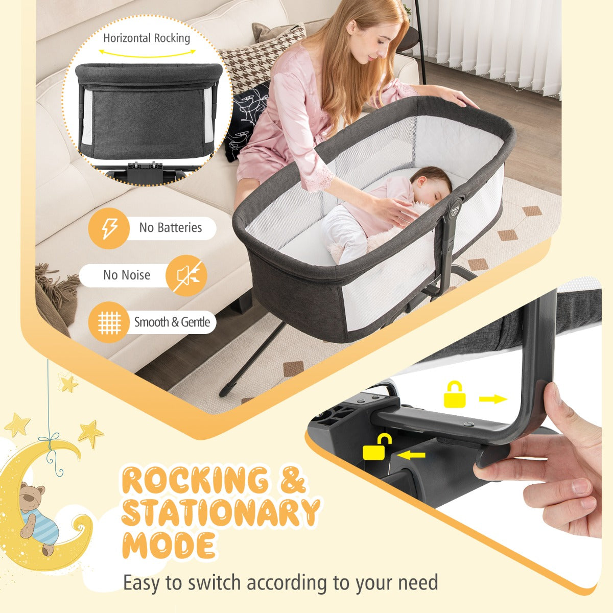 NNECW Portable Foldable Baby Crib with Mattress and Carry Bag – NNE Living