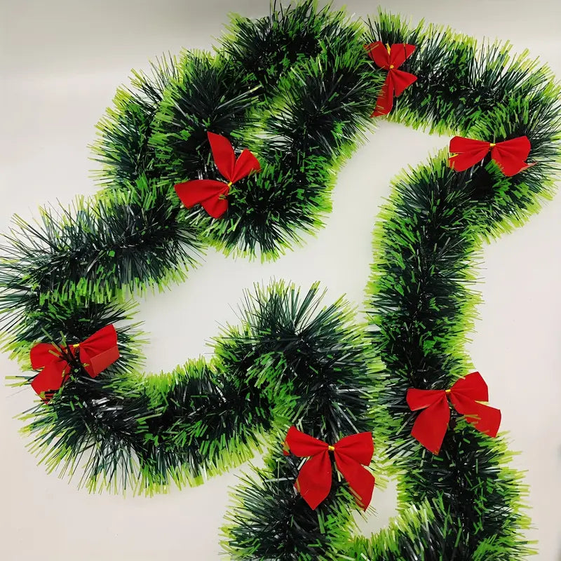 NNETM Snowflake Rattan Christmas Decoration Strip - 6.56ft Dark Green ...