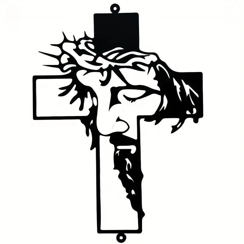 NNETM Metal Cross Sign Wall Art Decoration - Elegant Black Finish – NNE ...