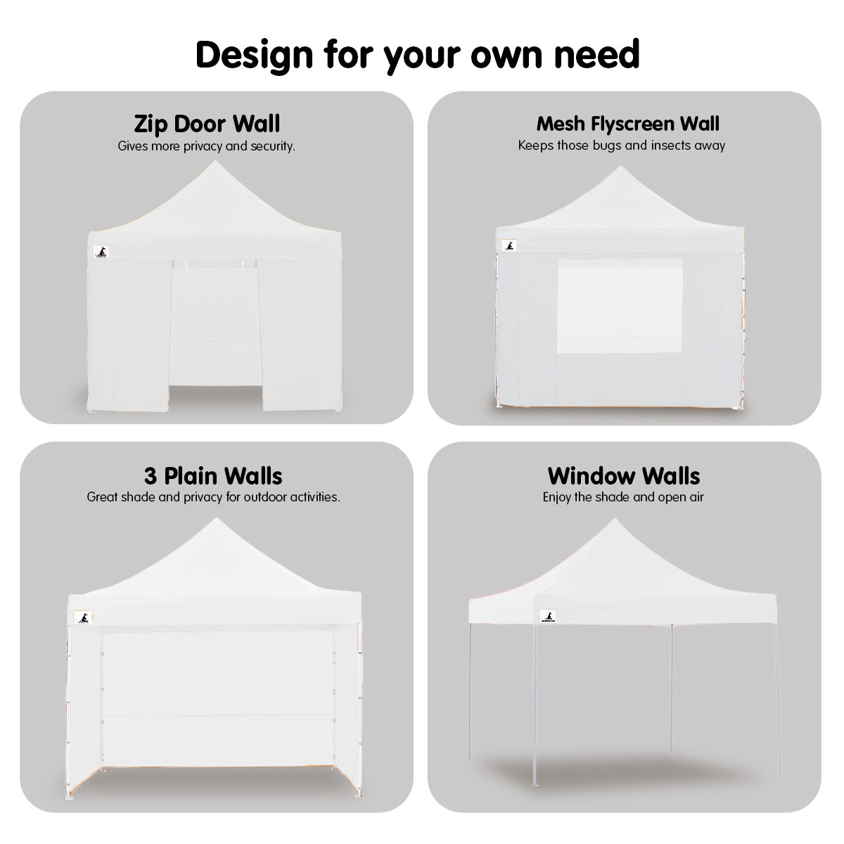 NNEDPE Gazebo Tent Marquee 3x3 PopUp Outdoor Wallaroo White – NNE Living