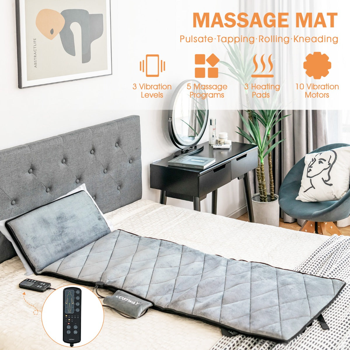 NNECW Vibration Massage Mat with 5 Vibration Modes for Easy Operation ...