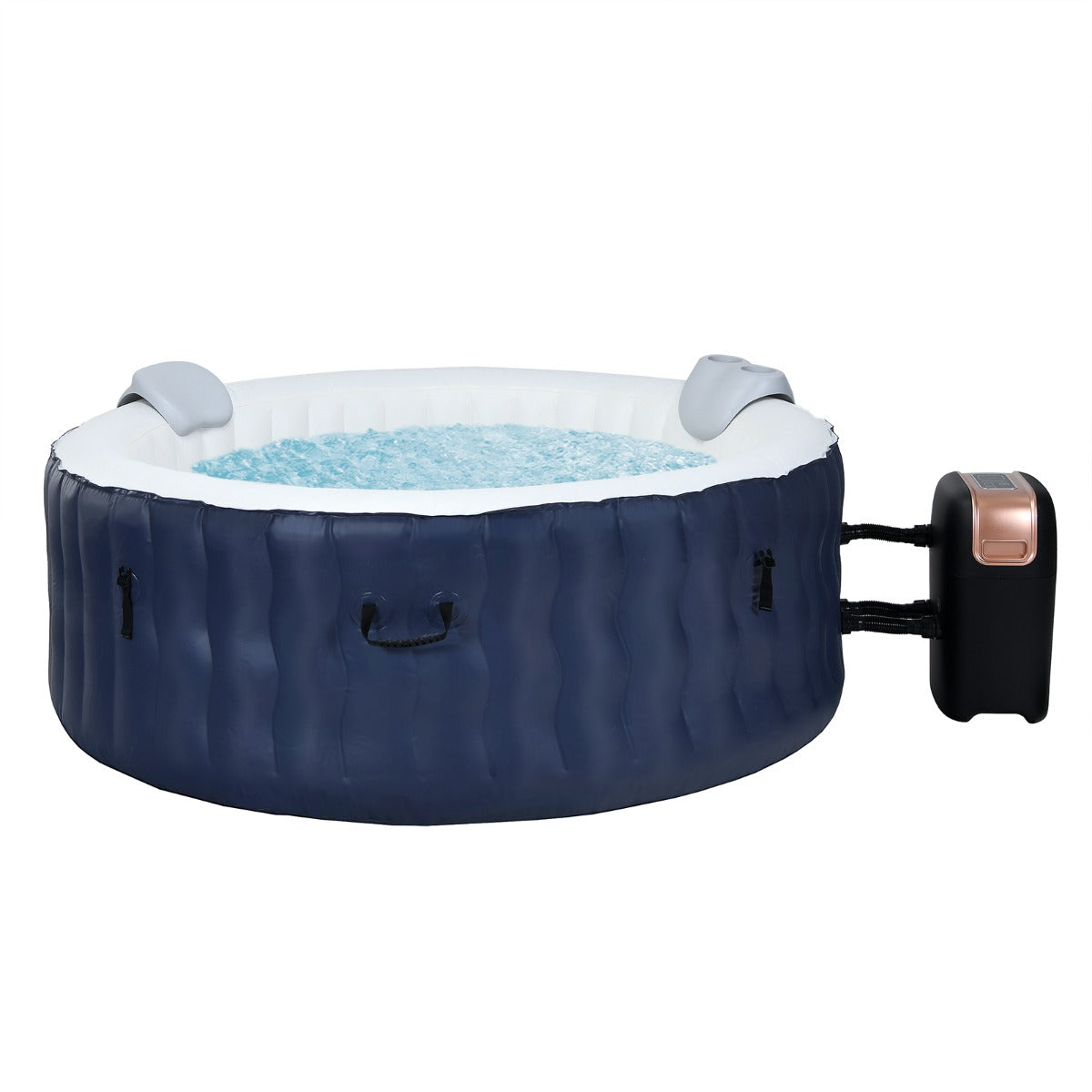 NNECW Blue Inflatable Hot Tub Spa with Pool Cover for Indoor and Outdo ...