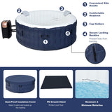 NNECW Blue Inflatable Hot Tub Spa with Pool Cover for Indoor and Outdo ...